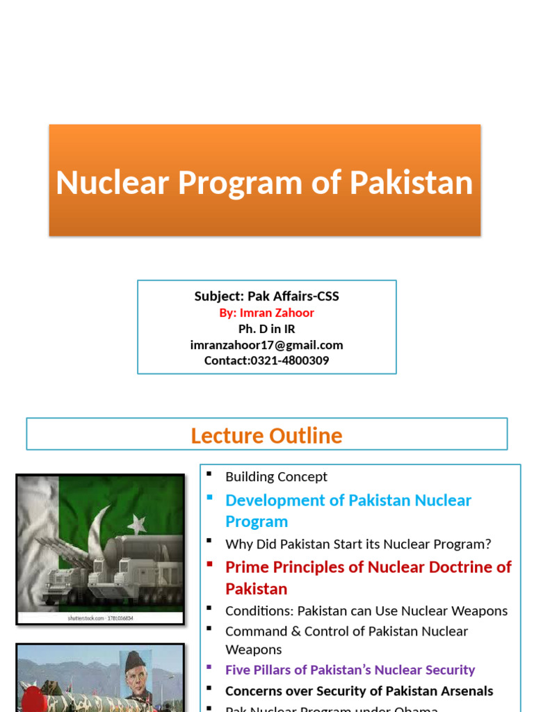 Overview of Pakistan's Nuclear Program | PDF | Nuclear Weapons ...