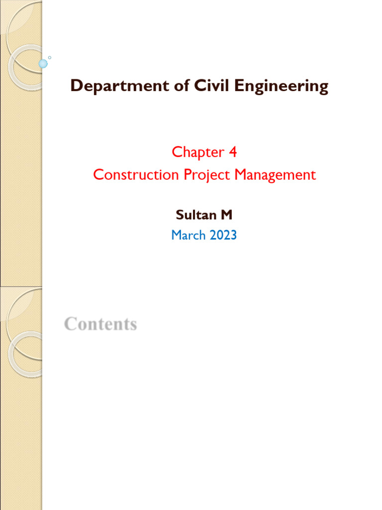 Chapter 4 Construction Project Management. | PDF | Human Resource Management | Inventory
