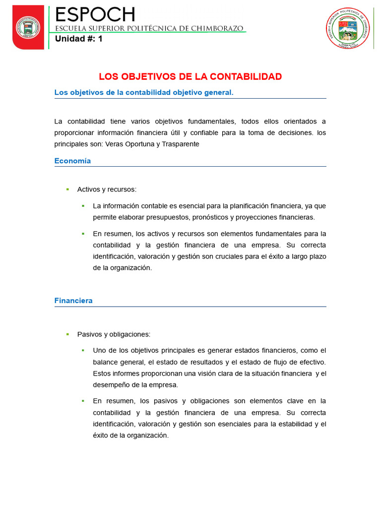 Los Objetivos de La Contabilidad | PDF | Contabilidad | normas ...