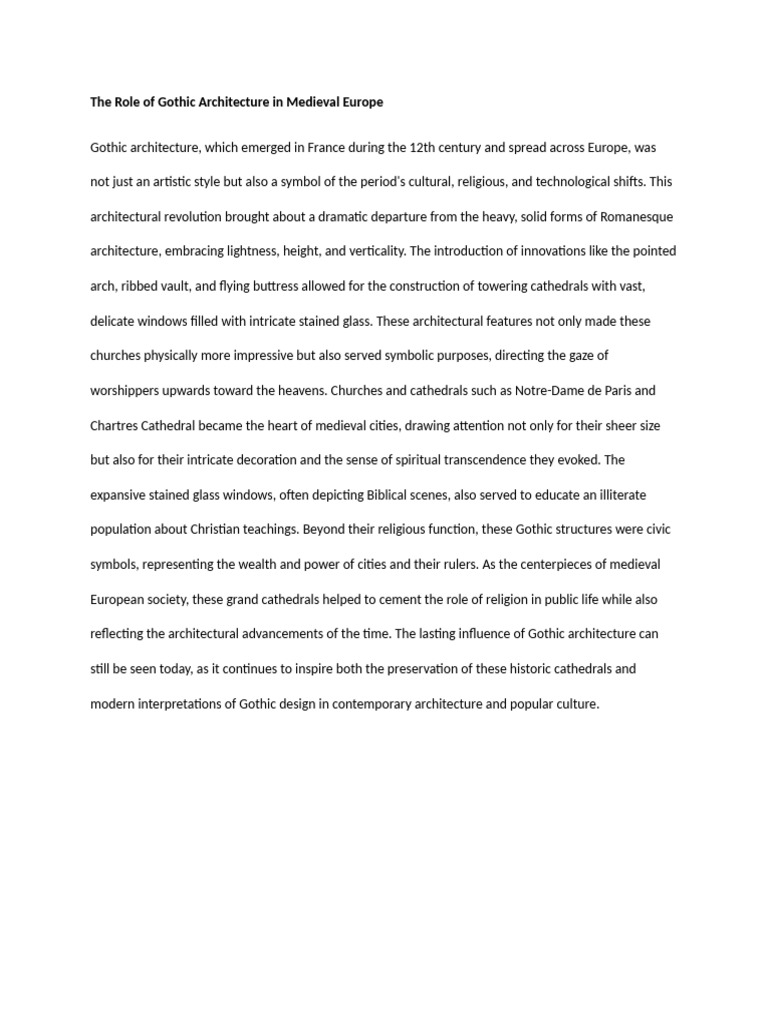 Gothic Architecture in Medieval Europe | PDF