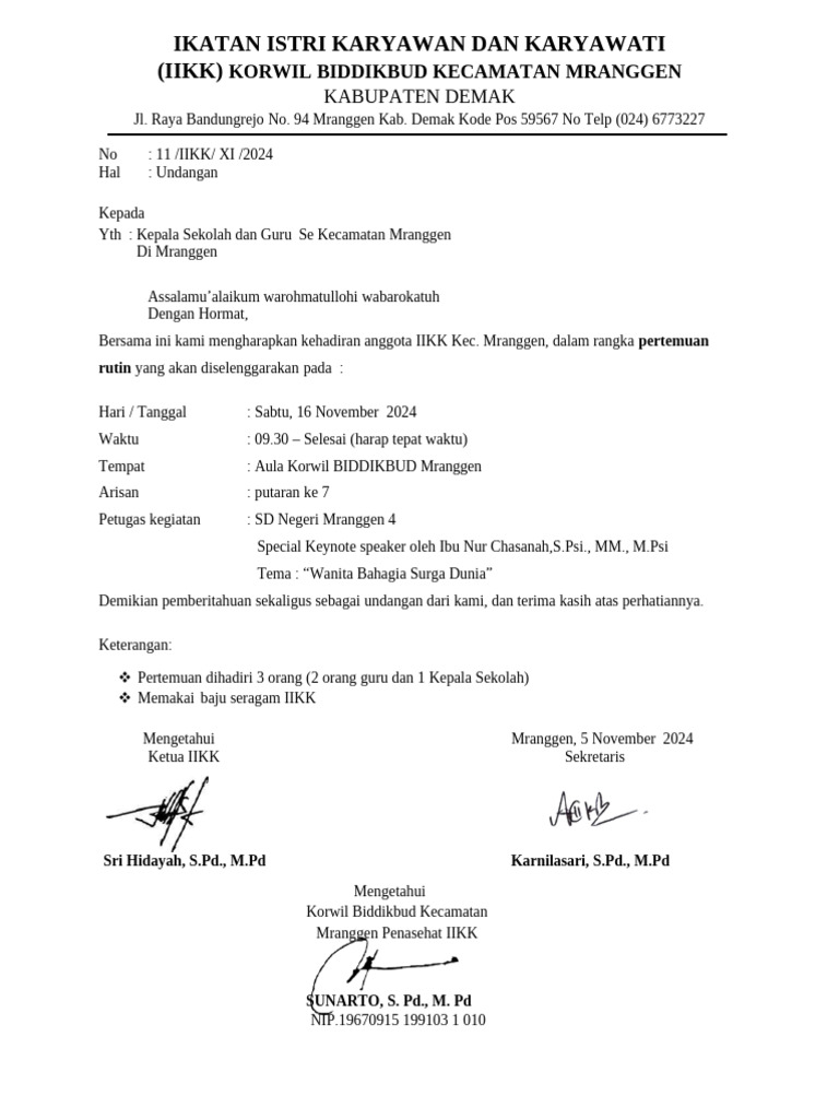 Undangan Iikk Nov 2024 | PDF
