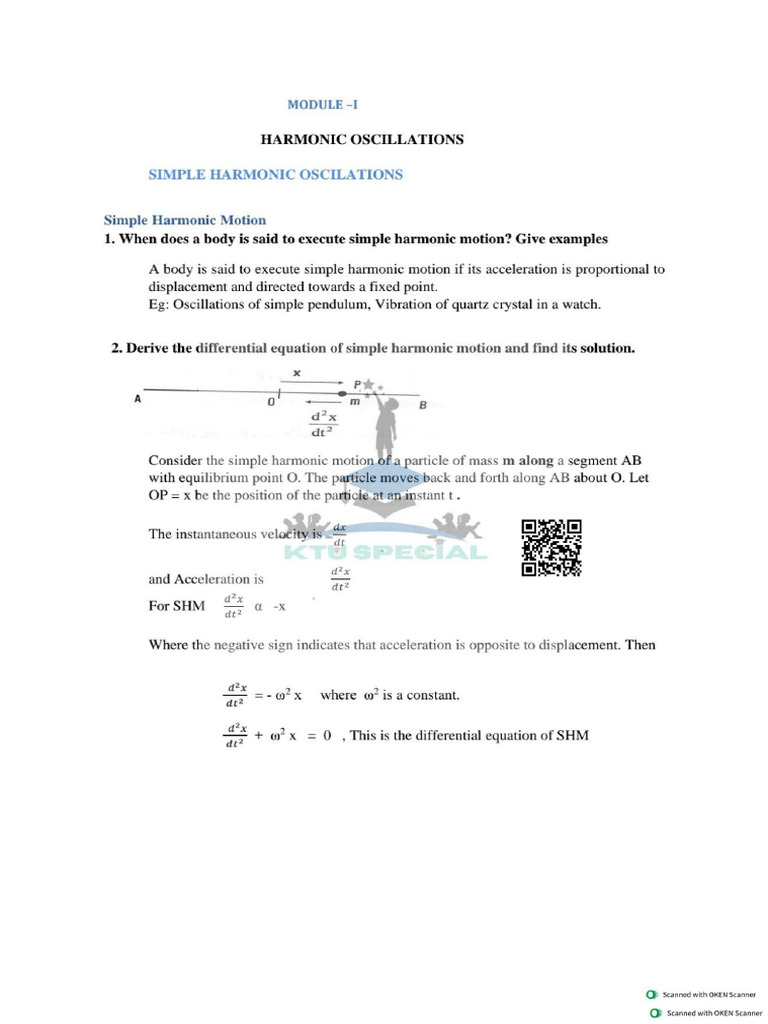 Handout Harmonic Oscillation PDF | PDF