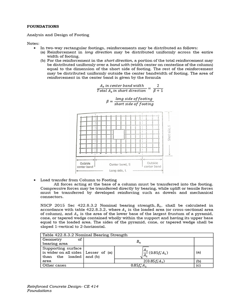 Reinforced Concrete Footing - Rectangular Repost | PDF | Column | Mechanical Engineering