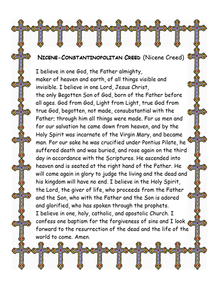 Nicene Creed Grade 3 English | PDF