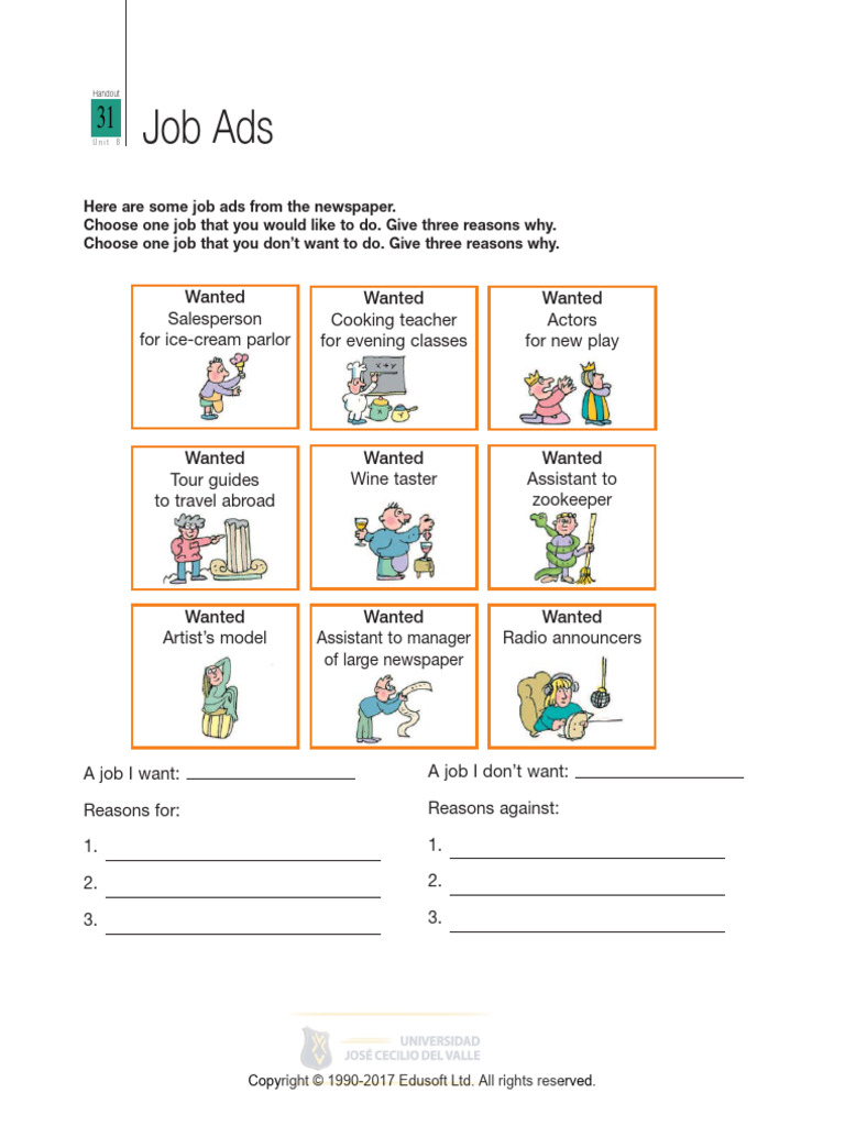 17-Basic-II-Handout-31-Unit-8-A-bad-Day-Job-Ads_Sami Paola Canales | PDF