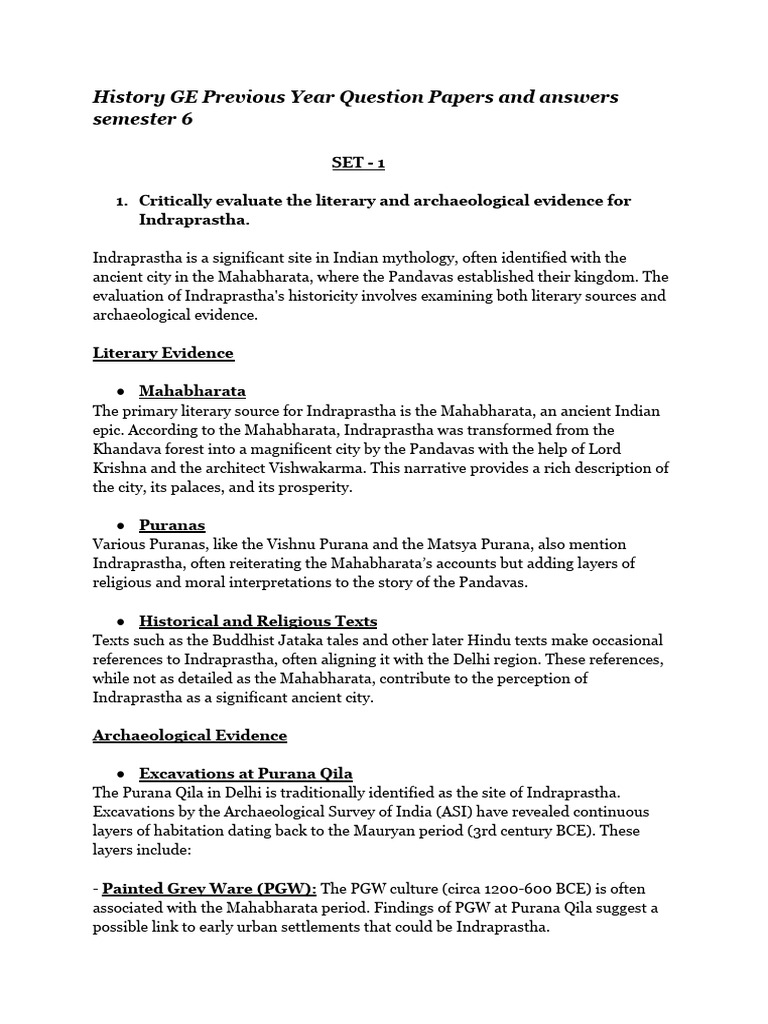 History GE Semester 6 pyq | PDF | Mosque