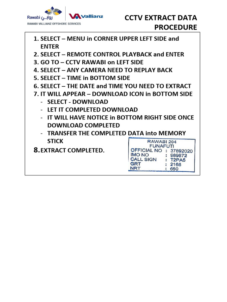 CCTV Data Extraction Procedure Guide | PDF