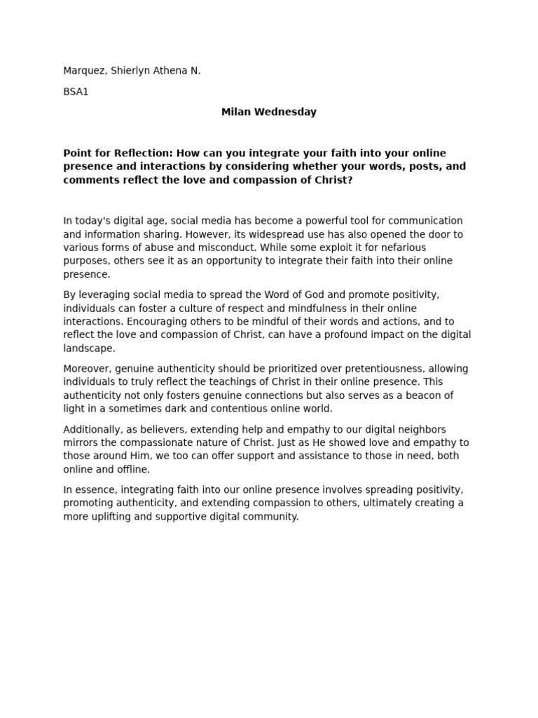 Marquez ASH WED REFLECTION | PDF