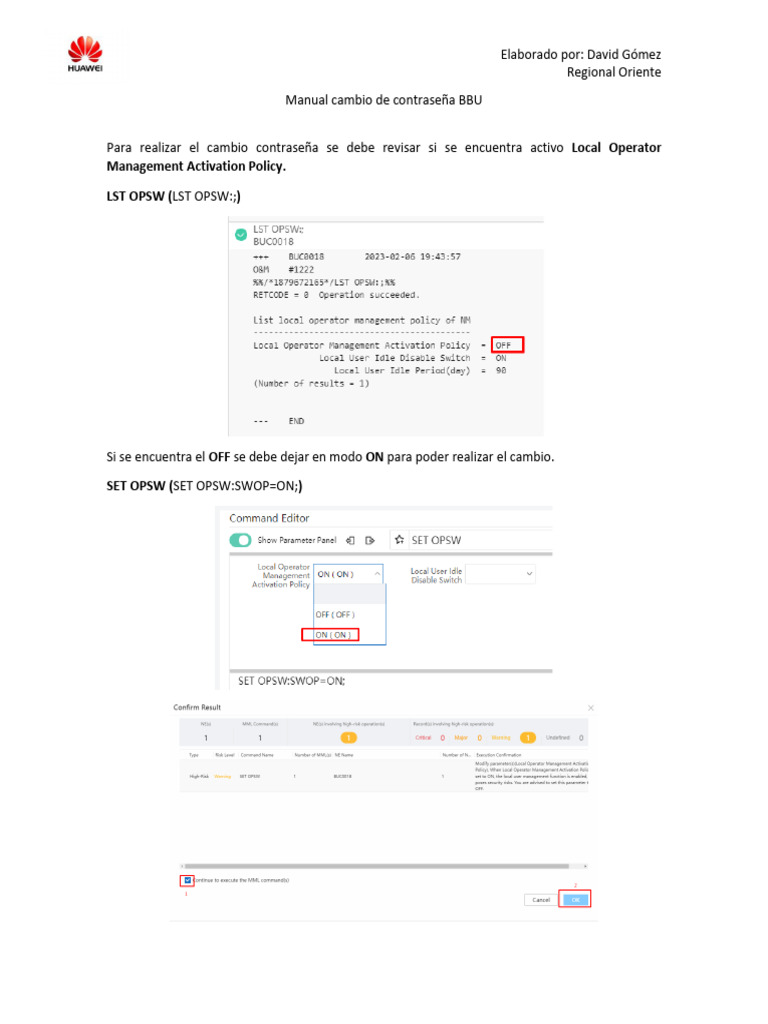 Manual cambio de contraseña BBU | PDF