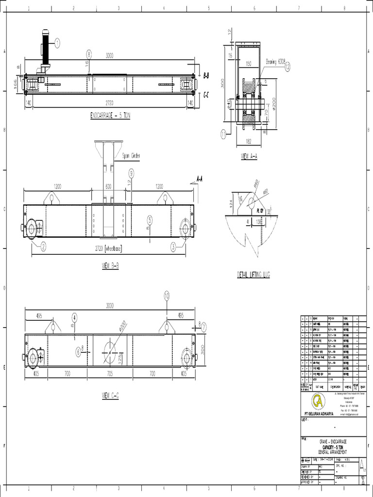 Crane - 1. End Carriage 5 Ton (Mastrip) | PDF