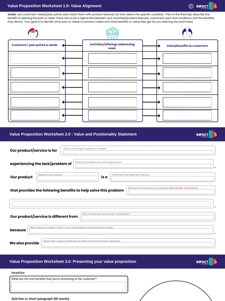 3.-Value-Proposition-Worksheet-Fillable | PDF