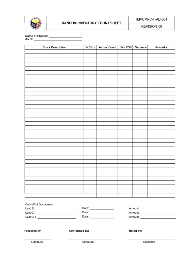 4 Random Inventory Count | PDF