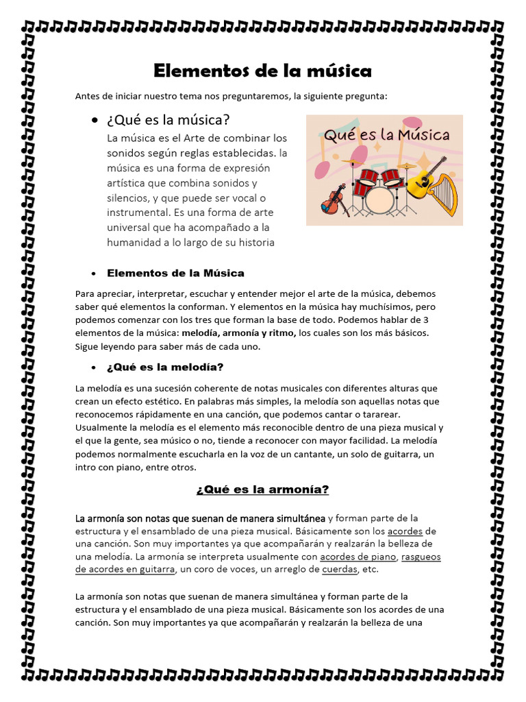 Elementos Fundamentales de la Música | PDF | Melodía | Ritmo