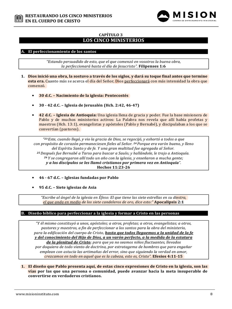 Clase 3 - Restaurando Los Cinco Ministerios en El Cuerpo de Cristo - 2025 | PDF | Cristo (título ...