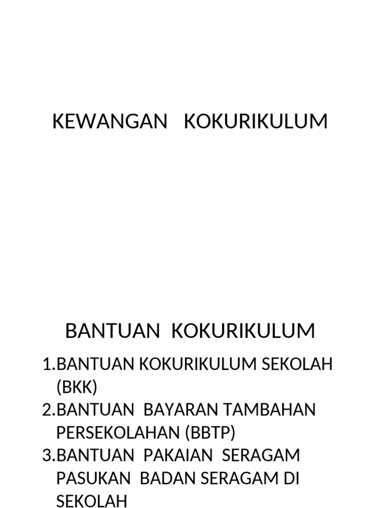 Taklimat Kewangan GPK Kokurikulum | PDF