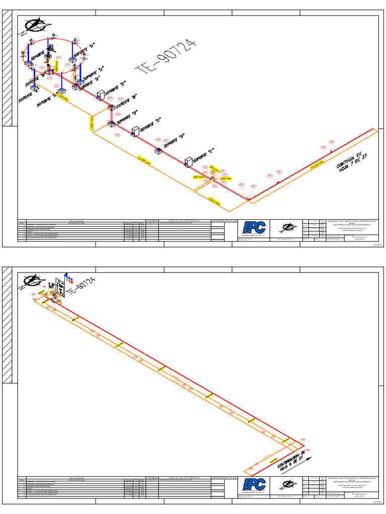 Isometrico de Red Hidraulica Seccionado HPU-03 Hoja 6 y 7 | PDF