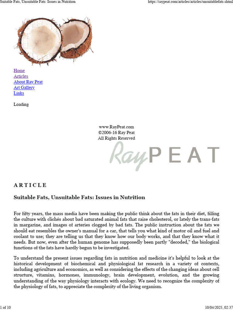 Understanding Suitable and Unsuitable Fats | PDF | Polyunsaturated Fat ...