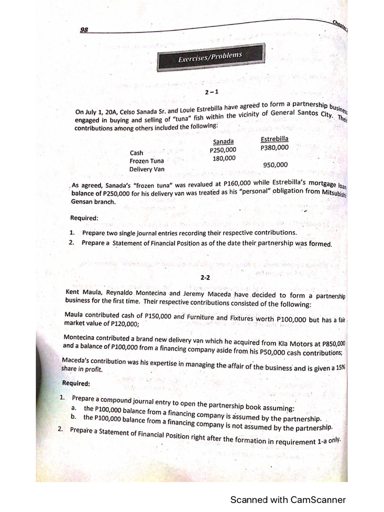 Seatwork 4.1 Partnership Formation | PDF