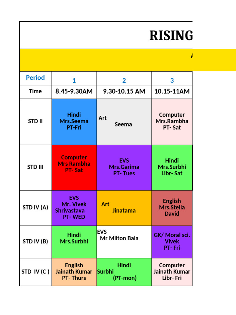Andrus Campus Class Schedule 2025-26 | PDF