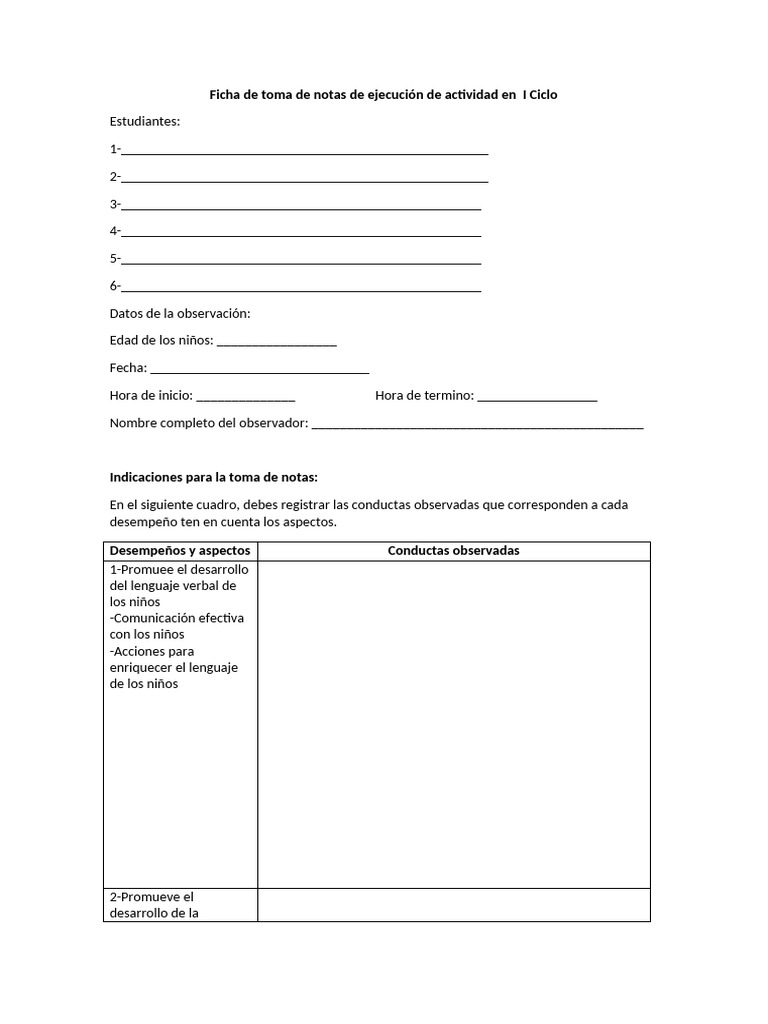 Rubrica para Evaluar Ficha de Notas | PDF | Cognición | Ciencias del comportamiento