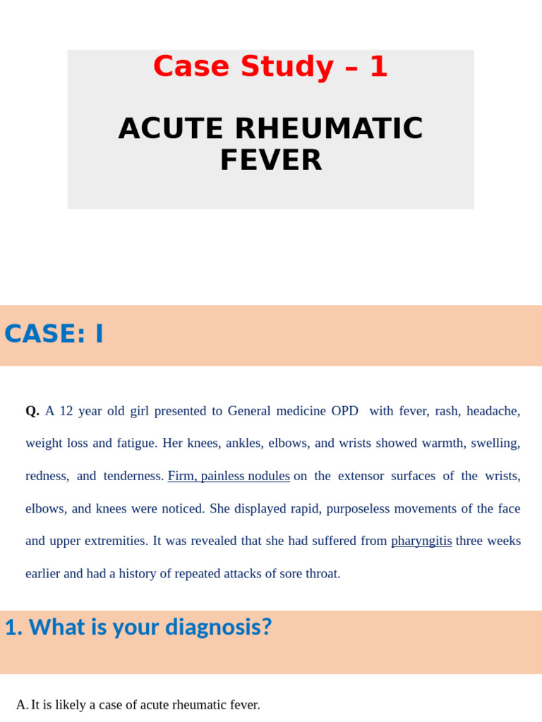 Acute Rheumatic Fever Case Study Analysis | PDF | Streptococcus ...