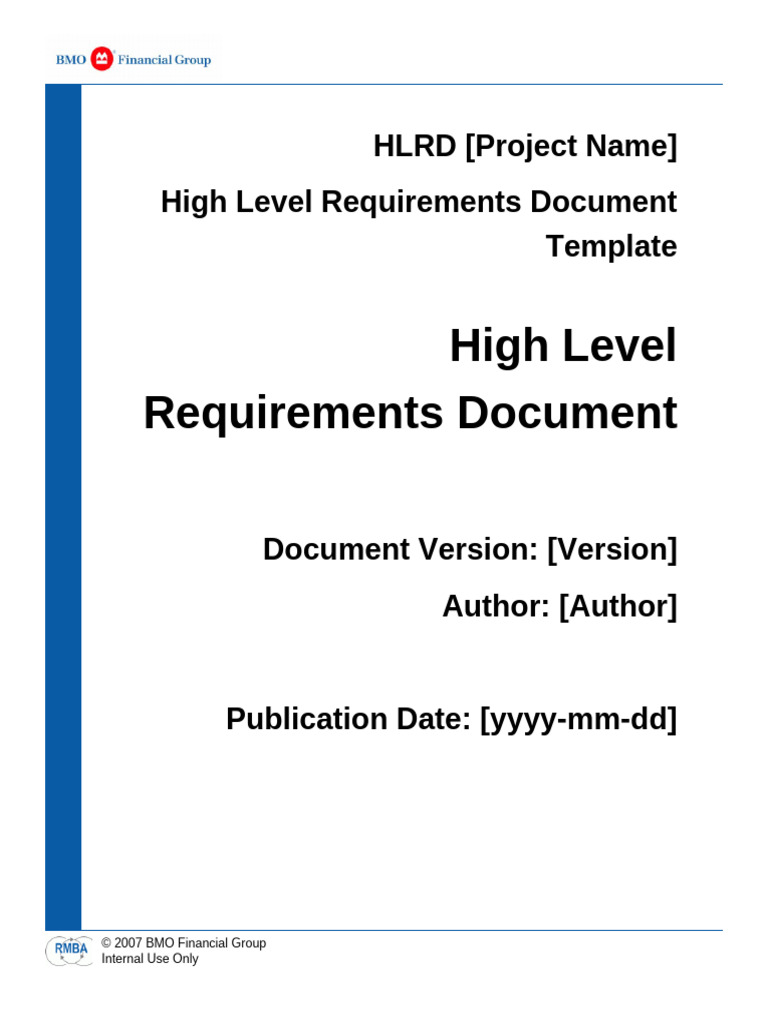 REQM-HLRD-T- High Level Requirements - 06 | PDF | Business Analysis | Risk