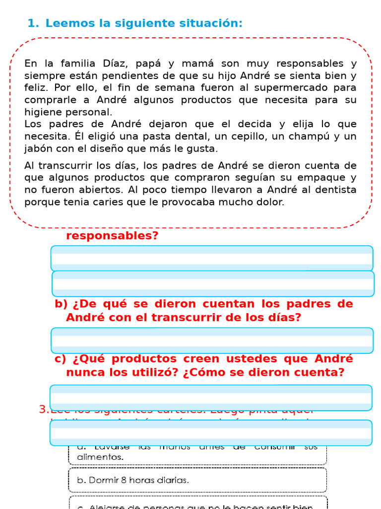 Ficha Proponemos Acciones para El Cuidado de Nuestra Salud | PDF