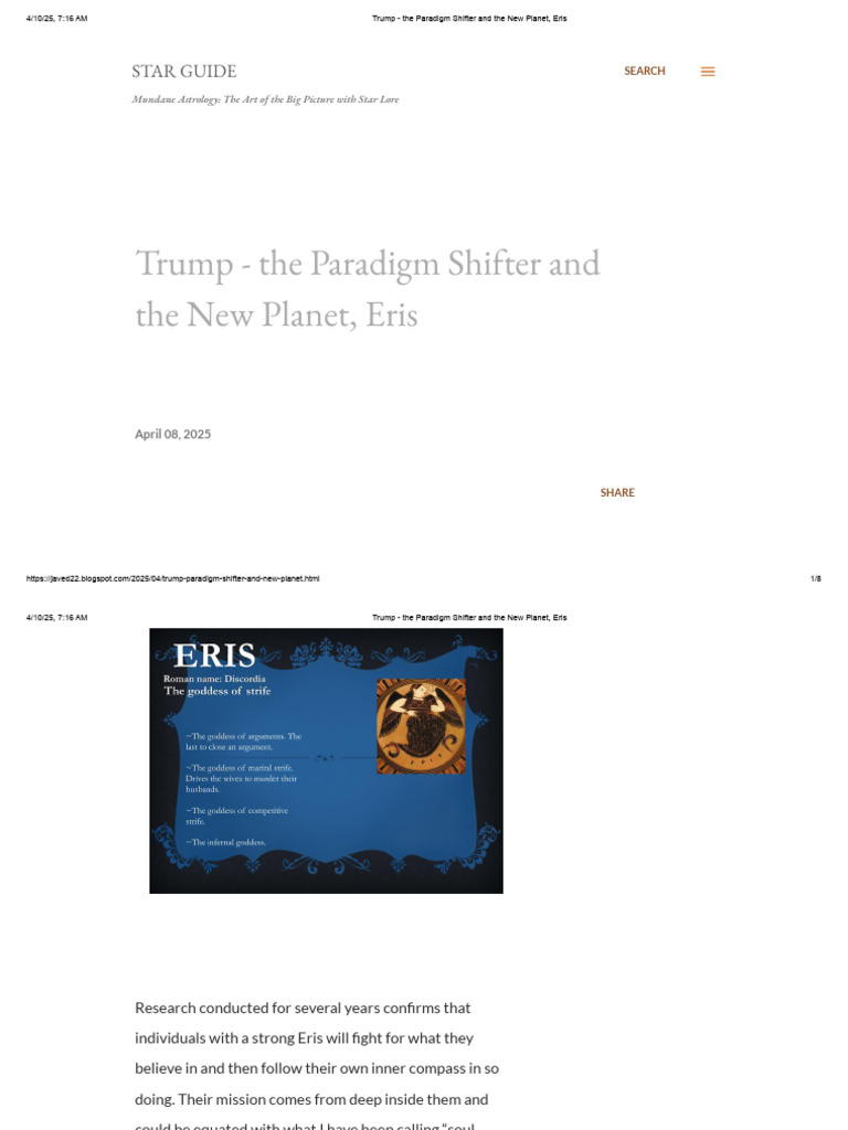 Trump - The Paradigm Shifter and The New Planet, Eris | PDF | Venus | Planets