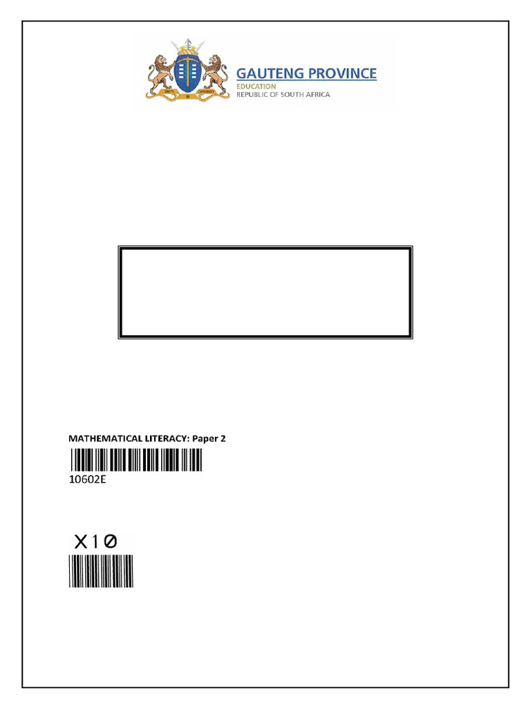 Maths Lit - P2 - QP - Gauteng - June 2022 - 051436 | PDF | Body Mass Index