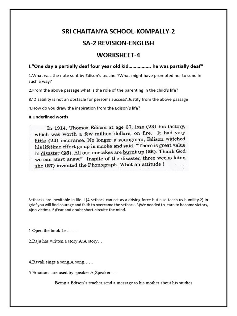 Adv 10th Sa2 Worksheet 5 | PDF