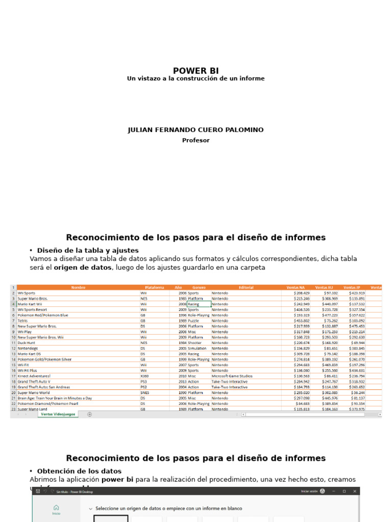 Guía para Crear Informes en Power BI | PDF | Microsoft Excel | Información