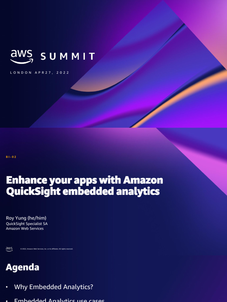 Enhance Your Apps With Amazon QuickSight Embedded Analytics | PDF | Amazon Web Services | World ...