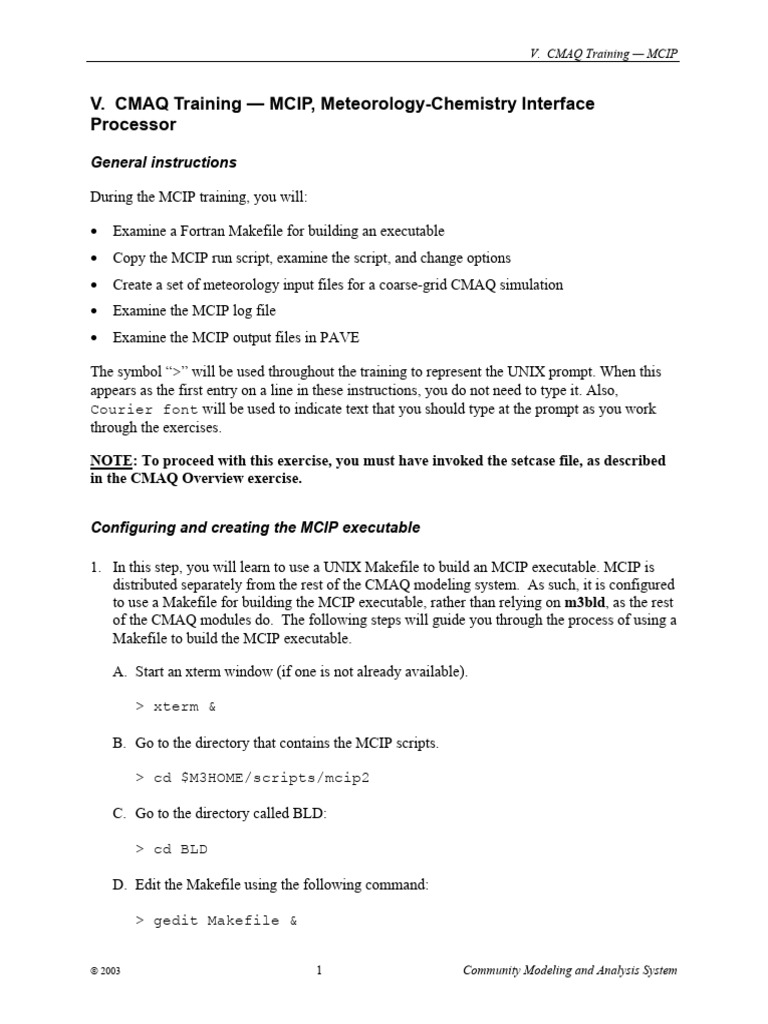Cmaq 5 Mcip2 Lab v4.3b Ans | PDF | Simulation | Linux