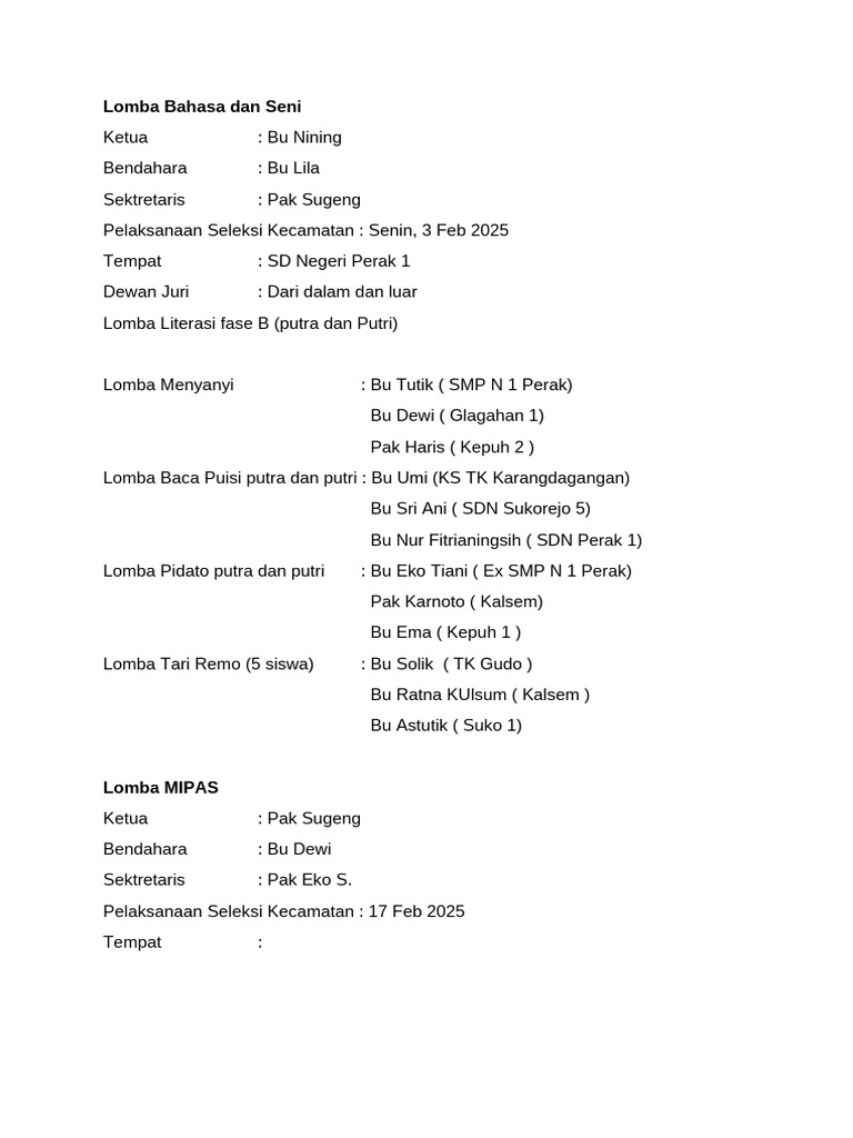 Draft Lomba SD 2025 | PDF