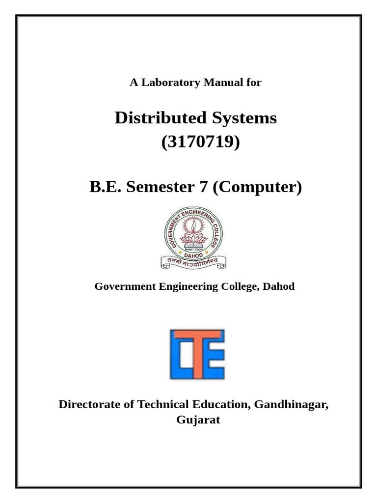 Distributed Systems Lab Manual for B.E. | PDF | Network Socket | Java ...