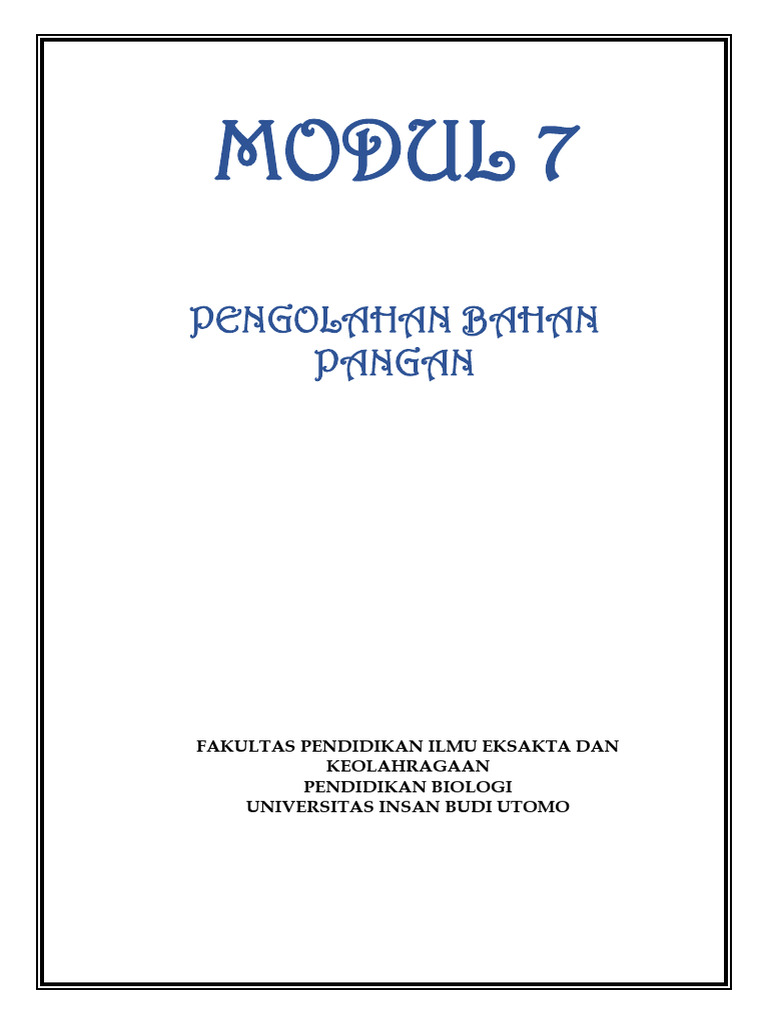 MODUL 2 PENGOLAHAN BAHAN PANGAN | PDF