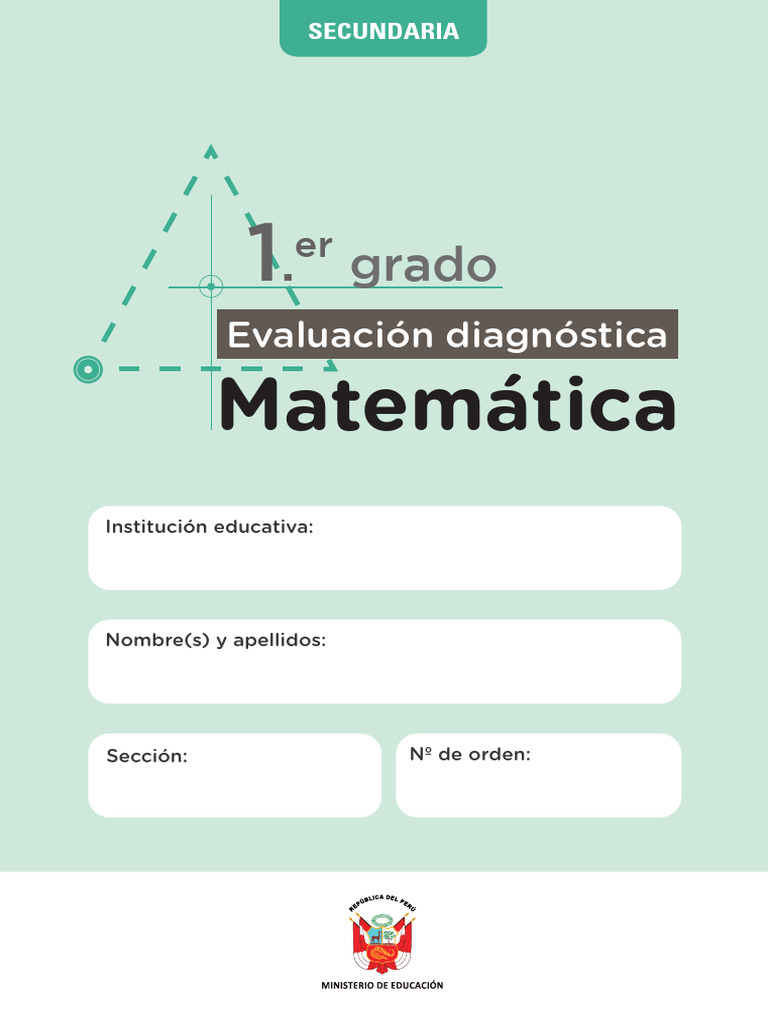 Prueba Diagnóstica de Matemáticas 1° Secundaria | PDF | Balanza | Litro