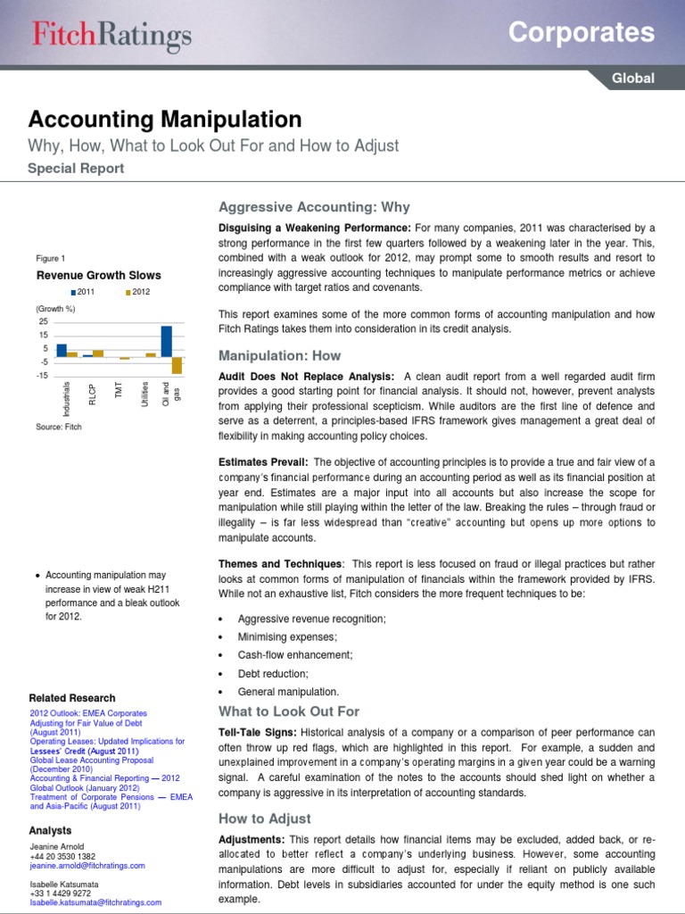 Fitch - Accounting Manipulation | PDF | Joint Venture | Revenue