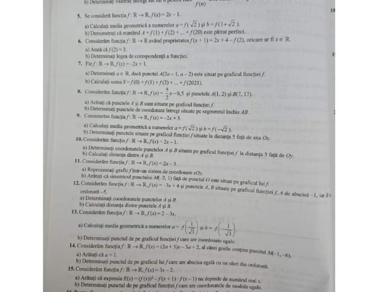Functii Clasa A 8a | PDF