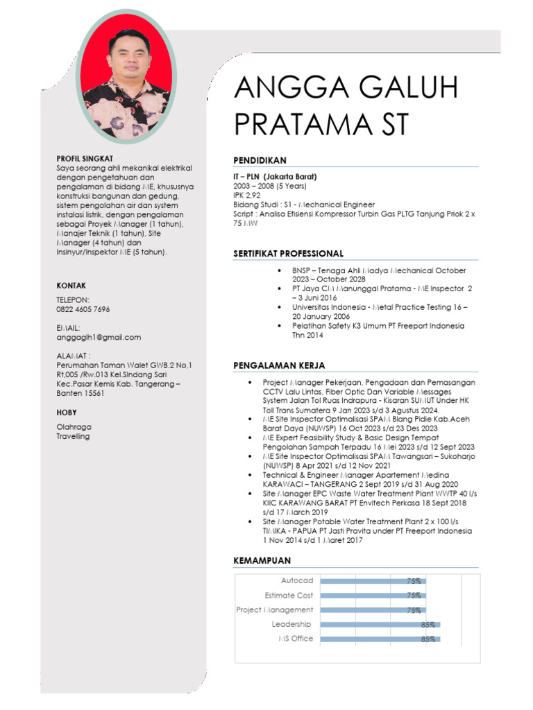 CV Angga Galuh Pratama - Update (Agustus. 2024) | PDF
