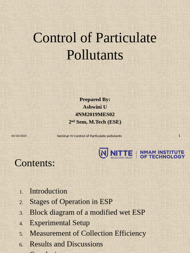 Contro of Particulate Matter - New | PDF | Particulates | Air Pollution
