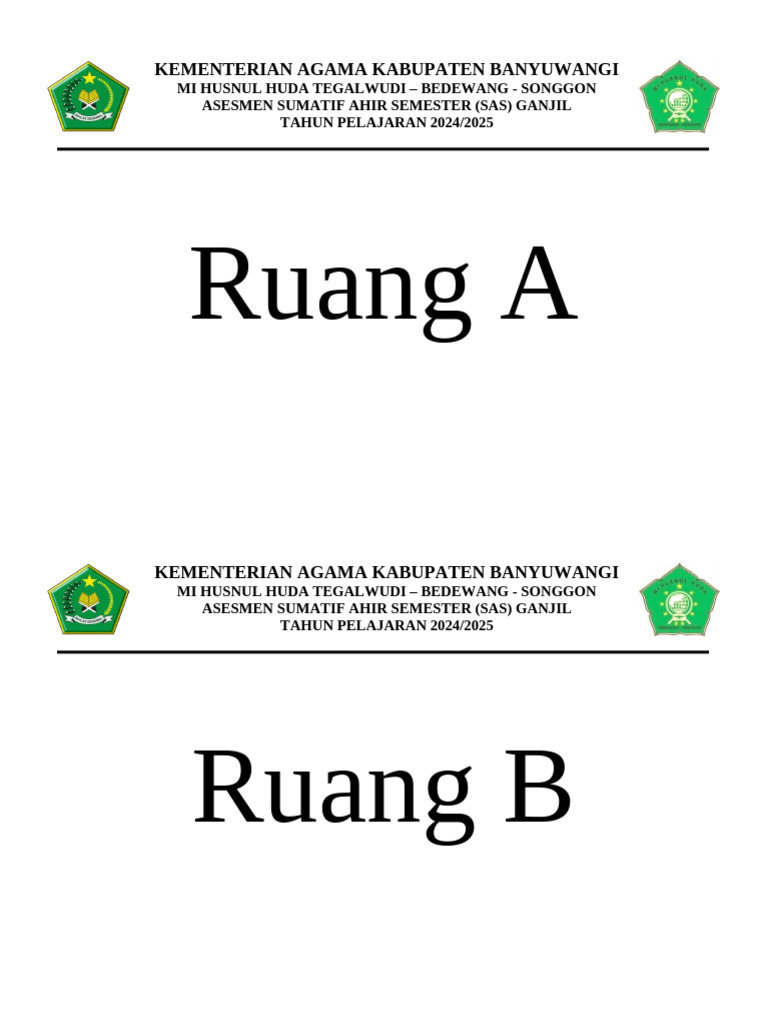 RUANG SAS GANJIL 2024 | PDF