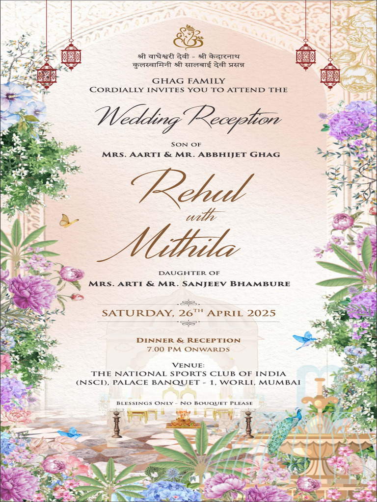 Wedding Reception (Rehul) 26TH April 2025 | PDF