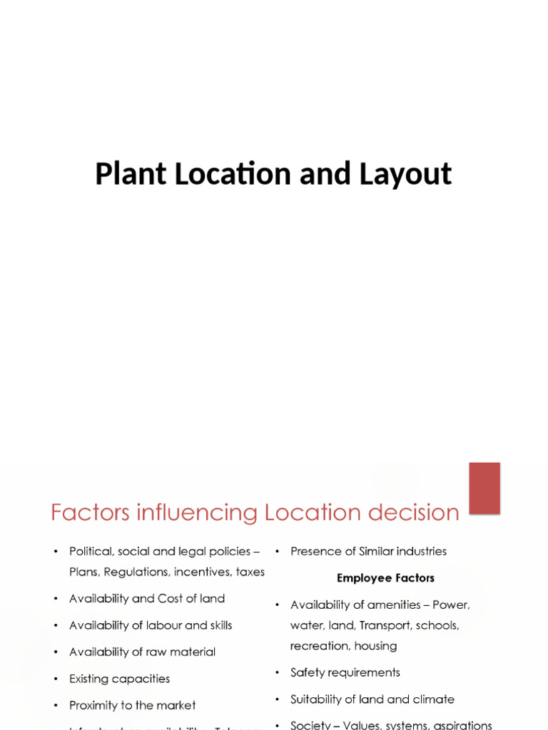 Plant Location and Layout | PDF