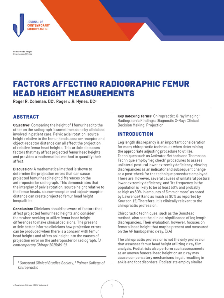 Factors Influencing Femur Head Height Measurements | PDF | Pelvis ...