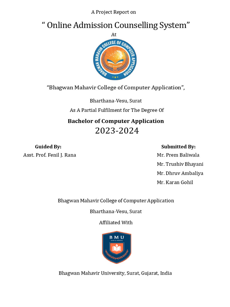 Online Admission Counselling System Report | PDF | World Wide Web ...