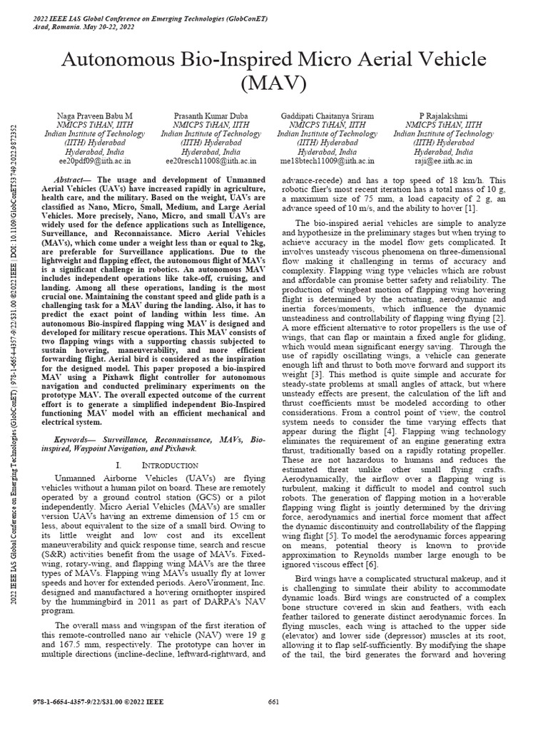 Autonomous_Bio-Inspired_Micro_Aerial_Vehicle_MAV | PDF | Flight ...