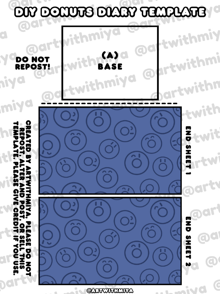DIY Donut's Diary Template (Color) {Blue} | PDF