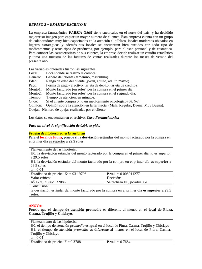 Solucionario-Repaso 2 | PDF | Desviación Estándar | Farmacia