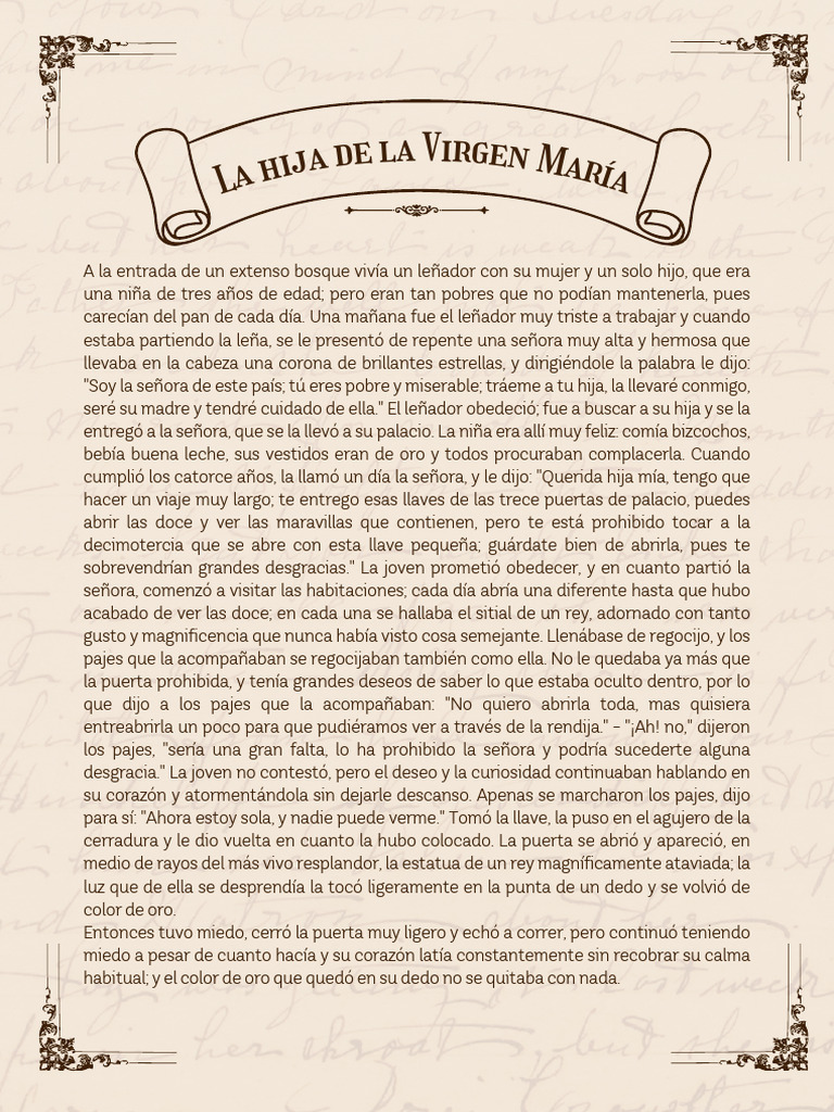 La hija de la Virgen María - Grimm | PDF